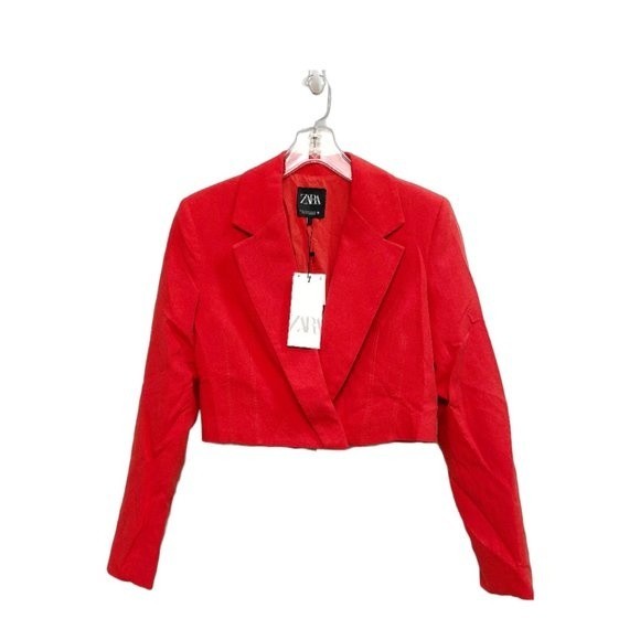 Zara | Jackets & Coats | Zara Cropped Blazer New Zara Linen Blend ...